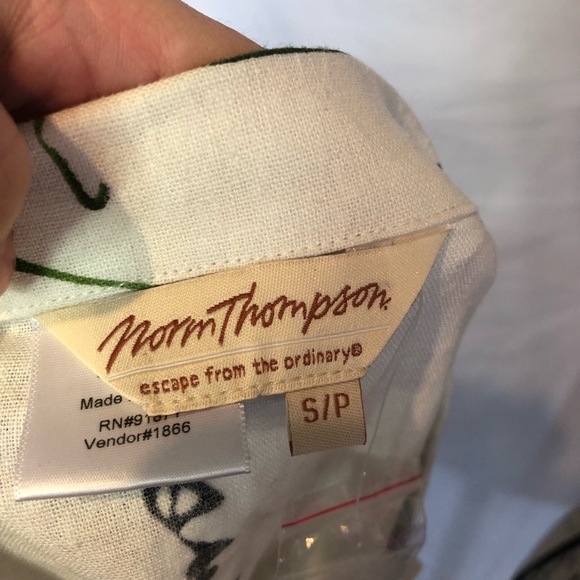 Norm Thompson | Tops | Norm Thompson Sz S Asia Writing Button Front Top ...